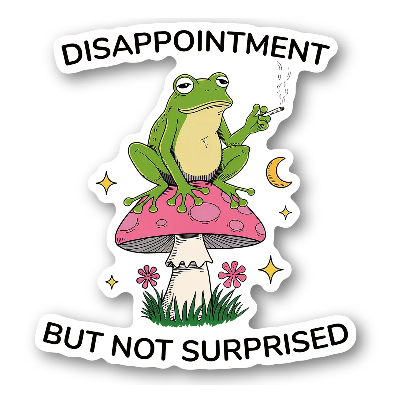 Disappointment Frog on Mushroom Sticker – Instafreshener
