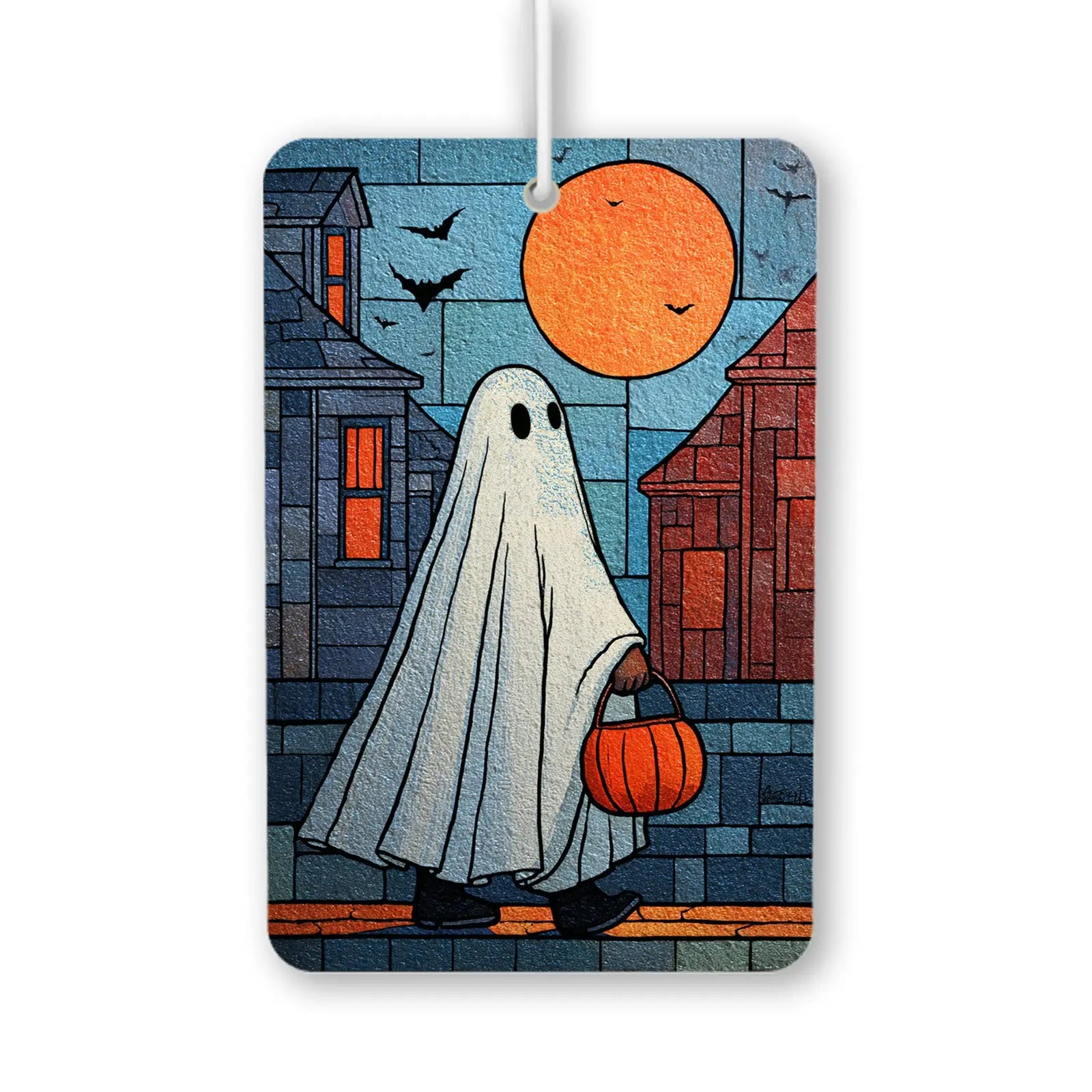 Halloween Ghost with Pumpkin Basket Air Freshener – Instafreshener